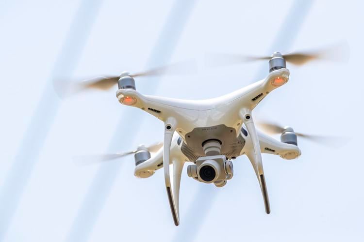Drones drop from the sky during Folly Beach's NYE show