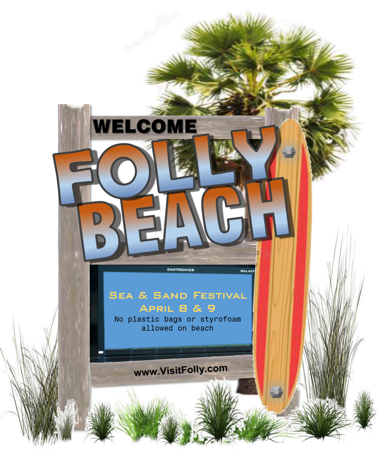 Electronic welcome sign planned for Folly Beach, but digital signs ...