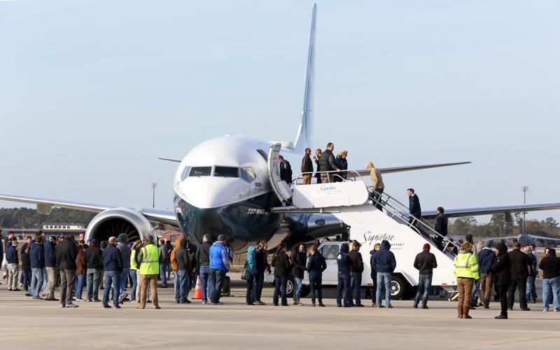 737 MAX pays a visit to Boeing's North Charleston workers