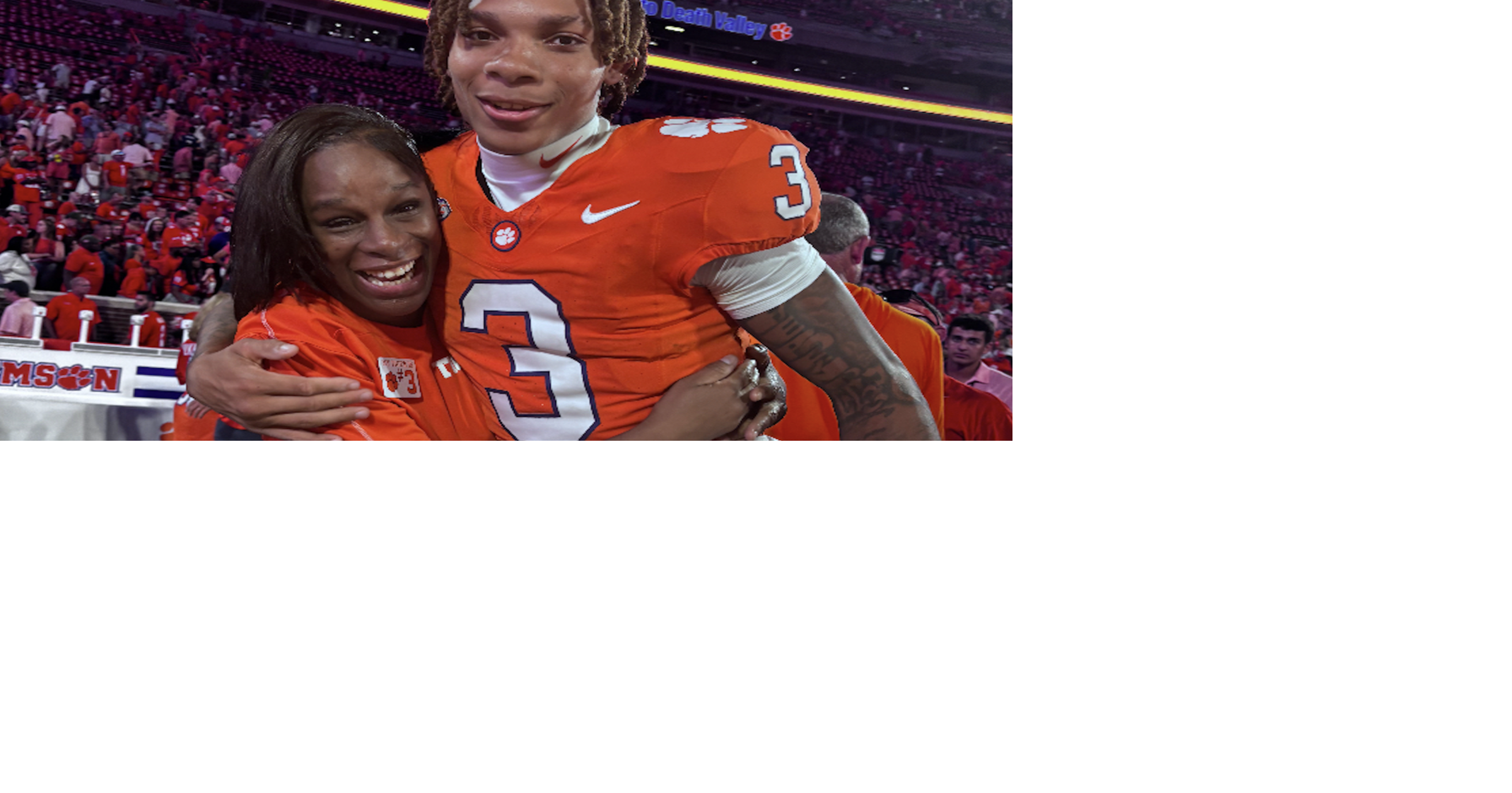 clemson player crying