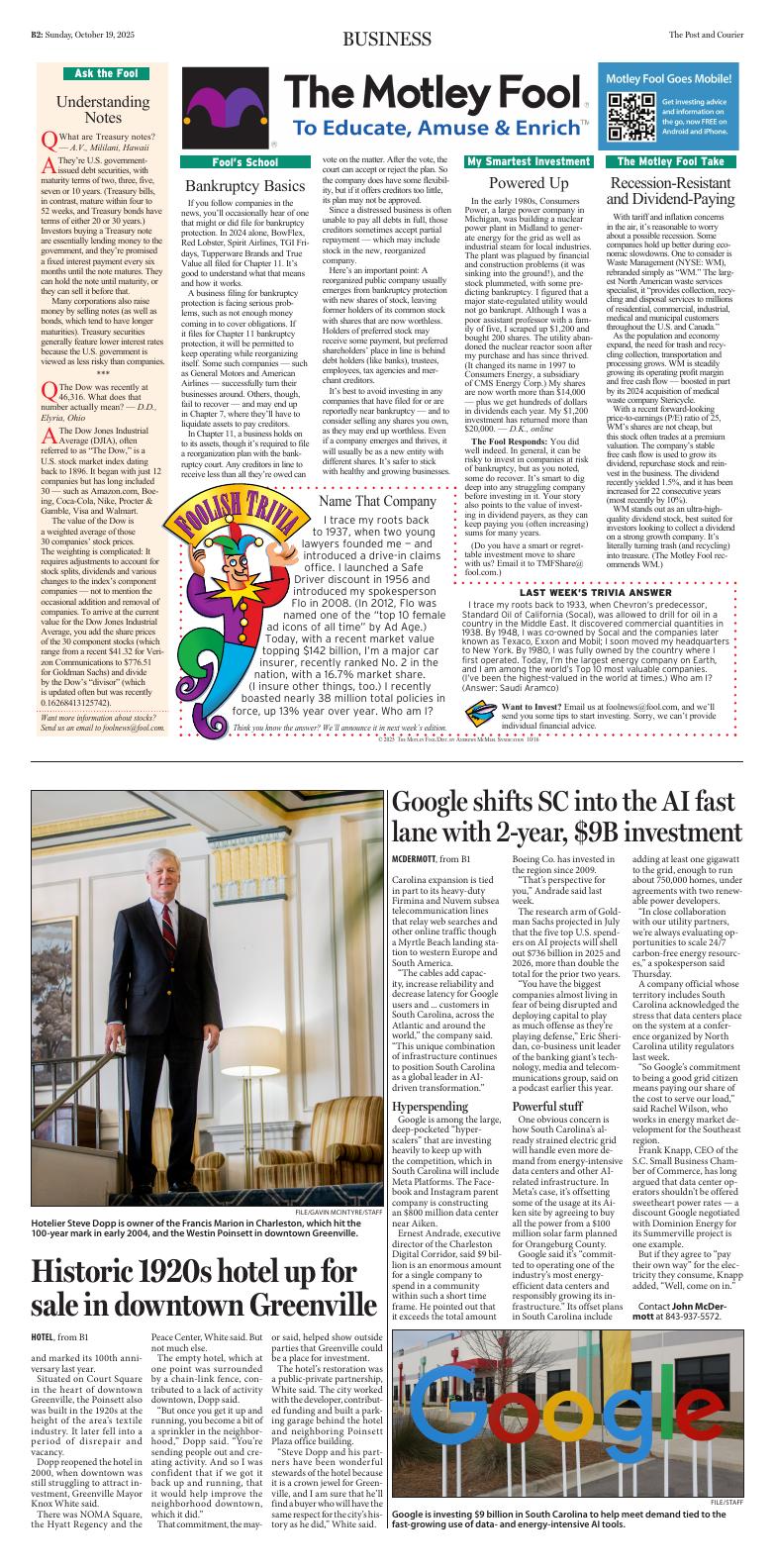 Page B2 | E‑Paper – The Post and Courier | Full Digital SC’s Top Newspaper