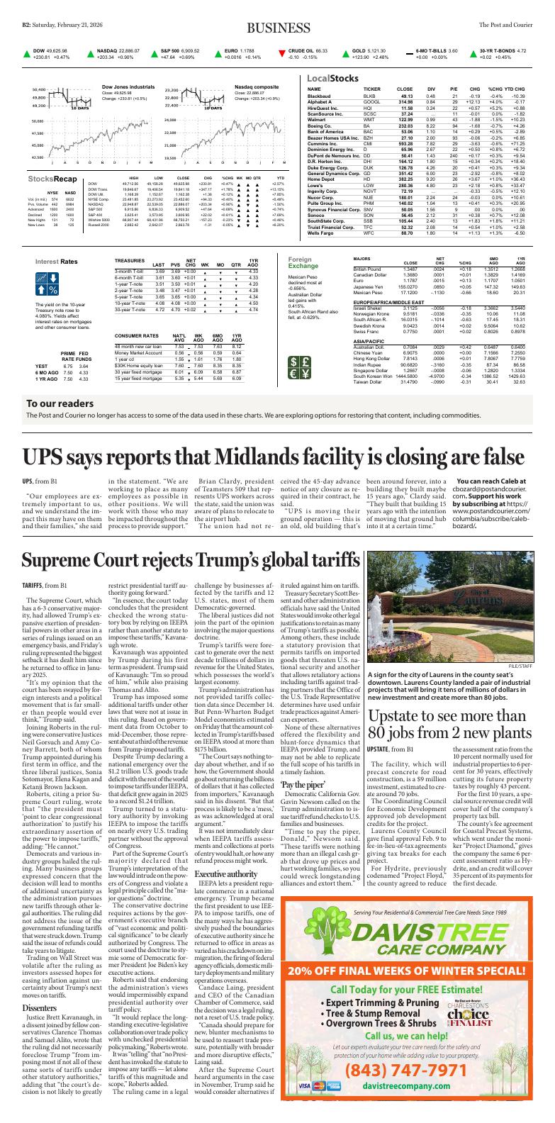 Page B2 | E‑Paper – The Post and Courier | Full Digital SC’s Top Newspaper