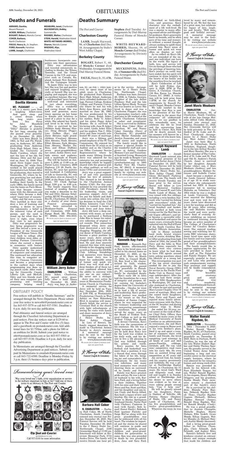 Page A14 | E‑Paper – The Post and Courier | Full Digital SC’s Top Newspaper