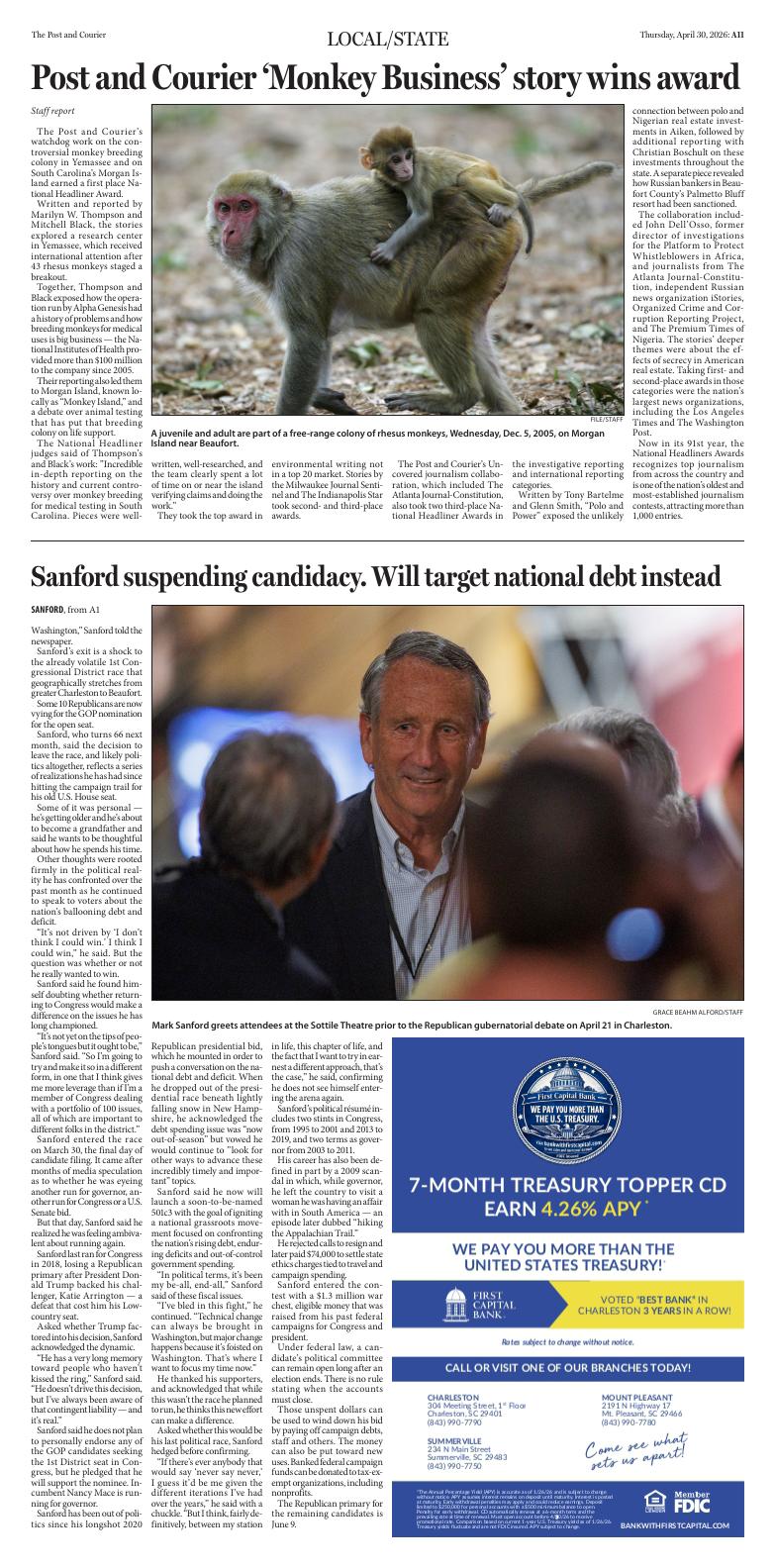Page A11 | E‑Paper – The Post and Courier | Full Digital SC’s Top Newspaper