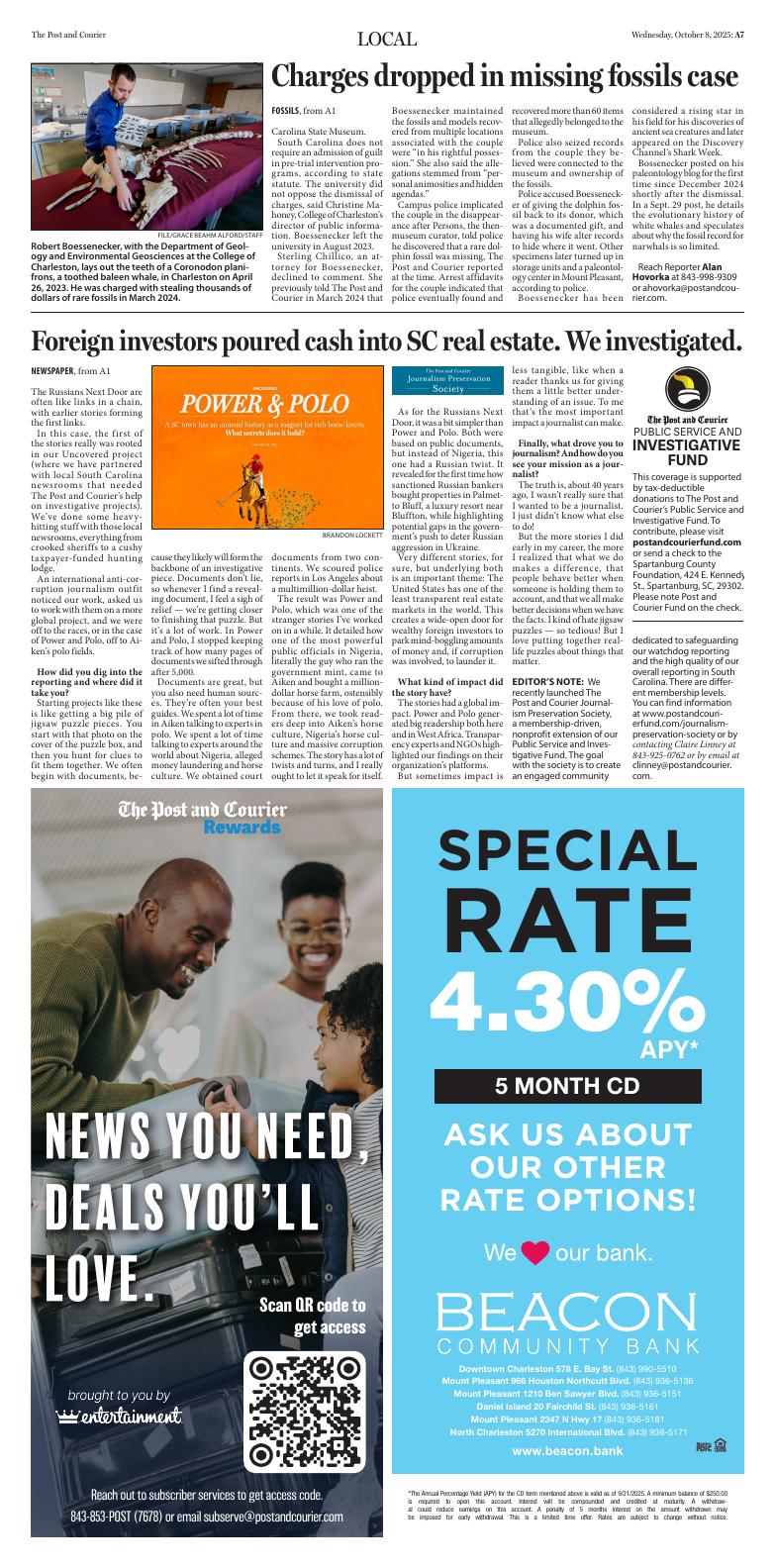 Page A7 | E‑Paper – The Post and Courier | Full Digital SC’s Top Newspaper