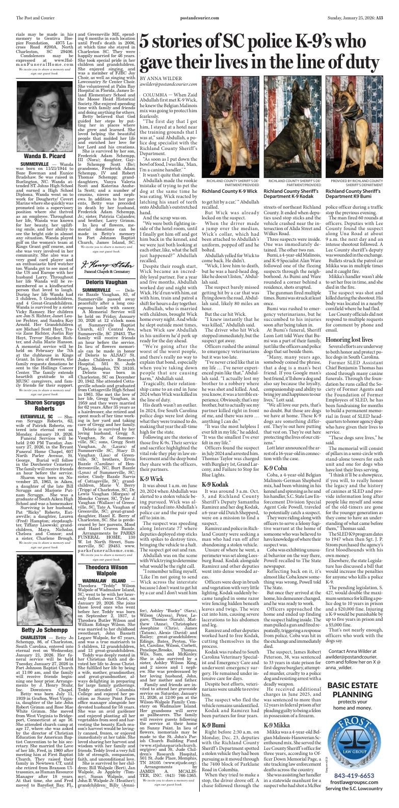 Page A13 | E‑Paper – The Post and Courier | Full Digital SC’s Top Newspaper