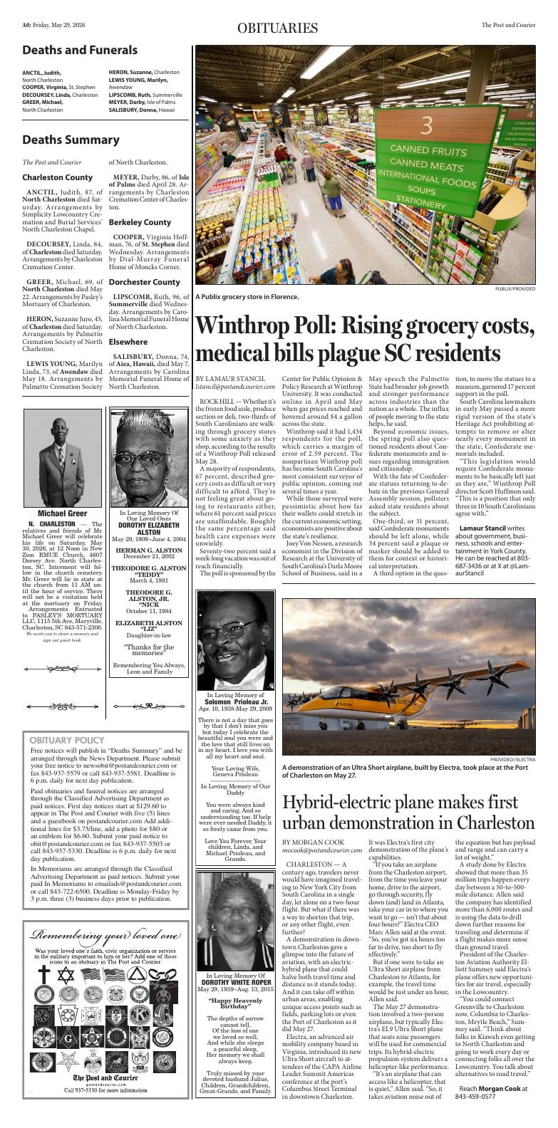 Page A6 | E‑Paper – The Post and Courier | Full Digital SC’s Top Newspaper