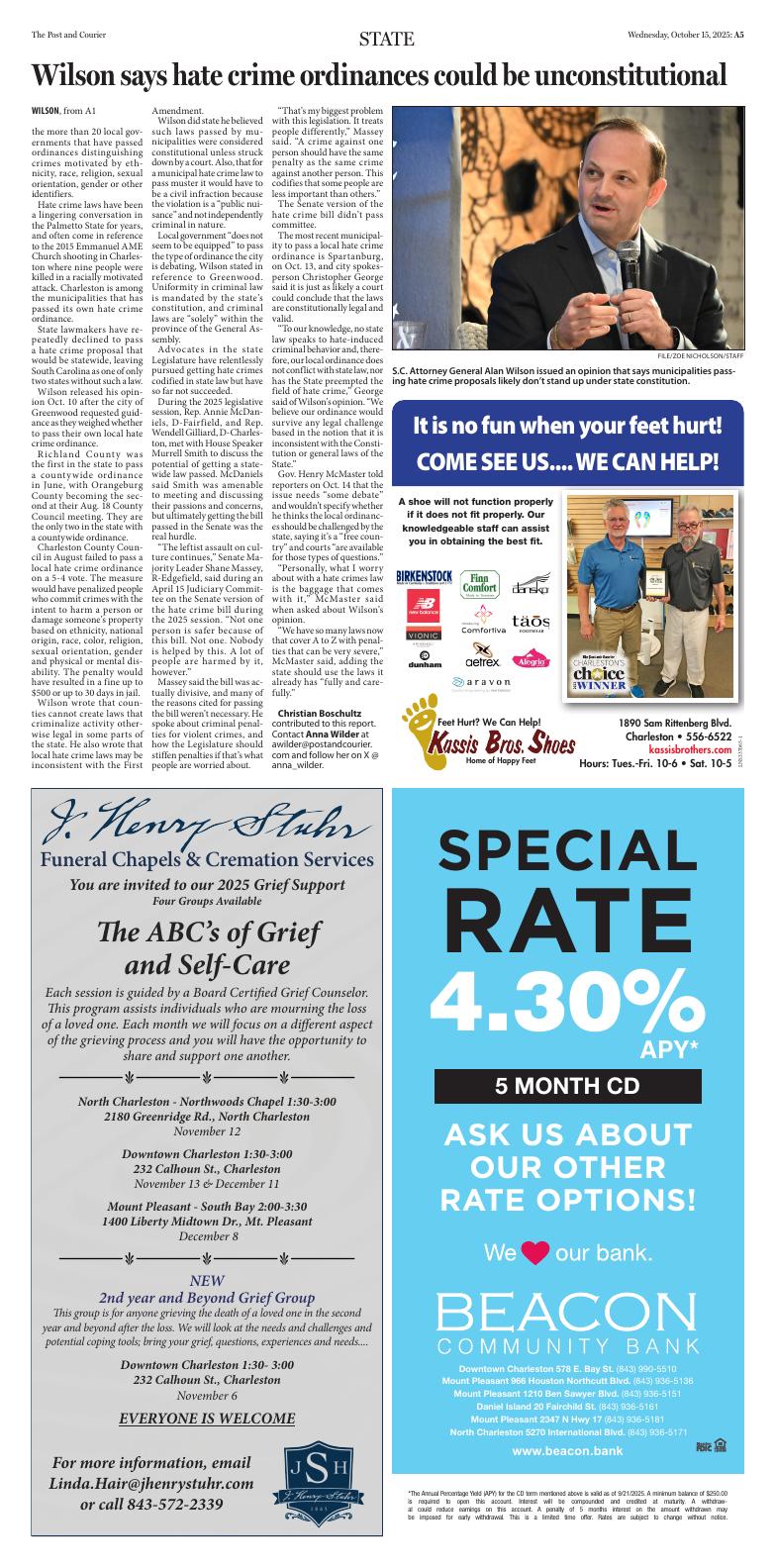 Page A5 | E‑Paper – The Post and Courier | Full Digital SC’s Top Newspaper