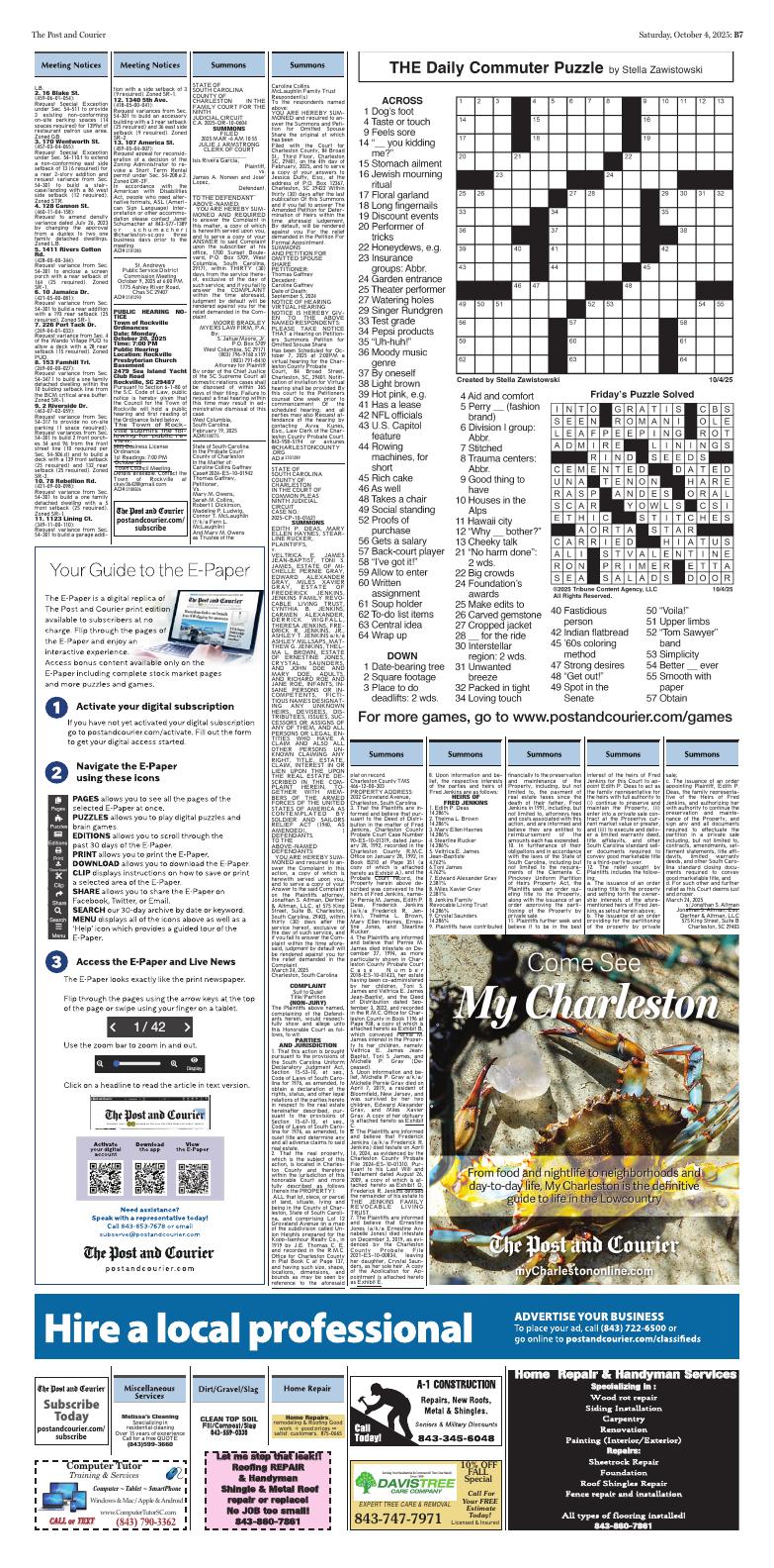 Page B7 | E‑Paper – The Post and Courier | Full Digital SC’s Top Newspaper