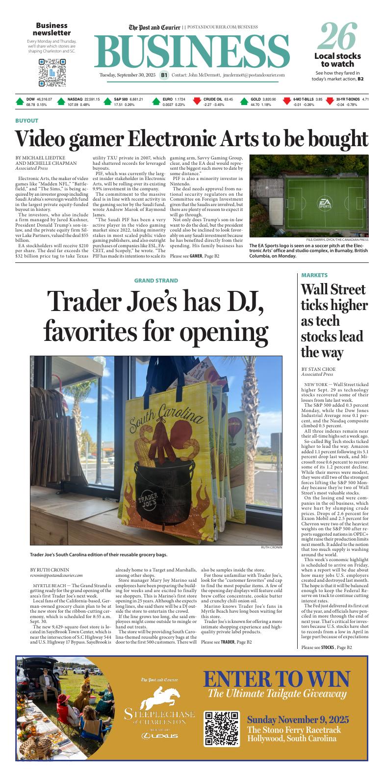 Page B1 | E‑Paper – The Post and Courier | Full Digital SC’s Top Newspaper