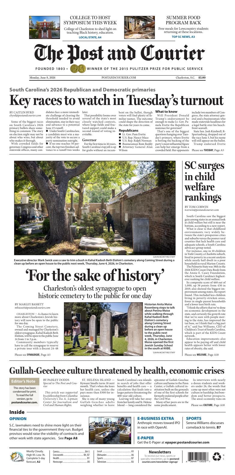 Page A1 | E‑Paper – The Post and Courier | Full Digital SC’s Top Newspaper