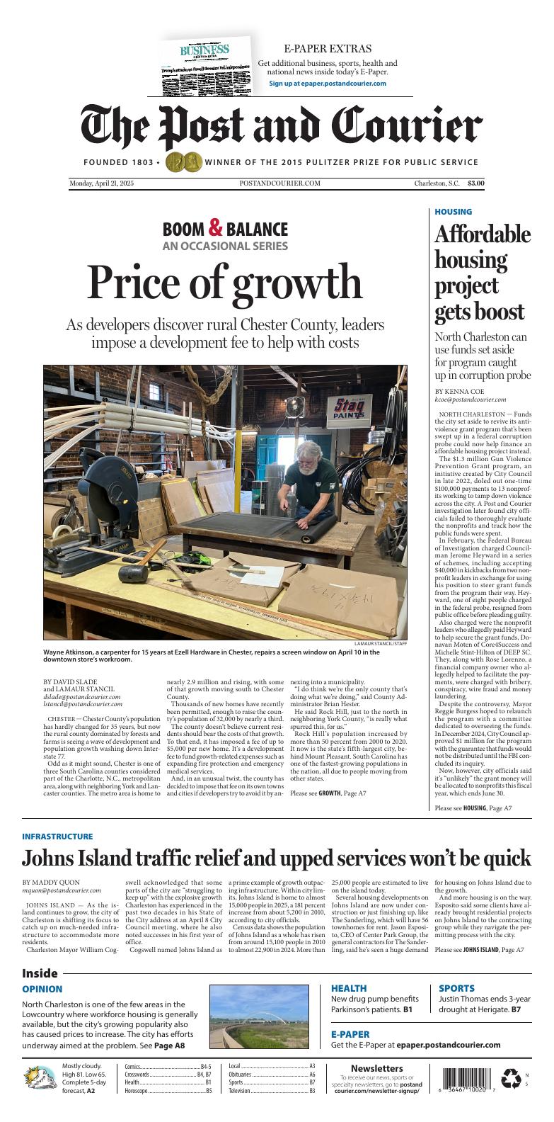 Page A1 | E‑Paper – The Post and Courier | Full Digital SC’s Top Newspaper