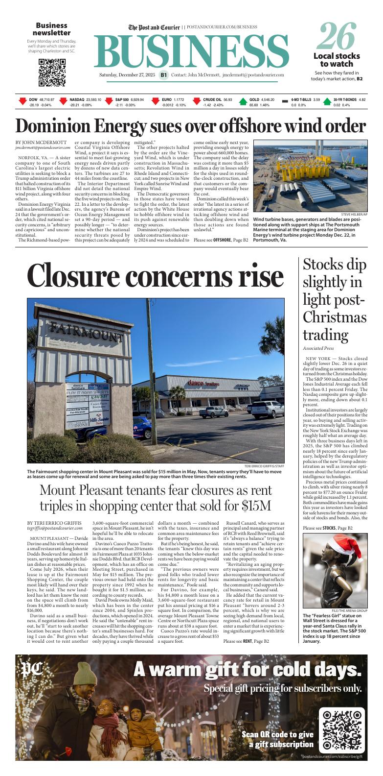 Page B1 | E‑Paper – The Post and Courier | Full Digital SC’s Top Newspaper