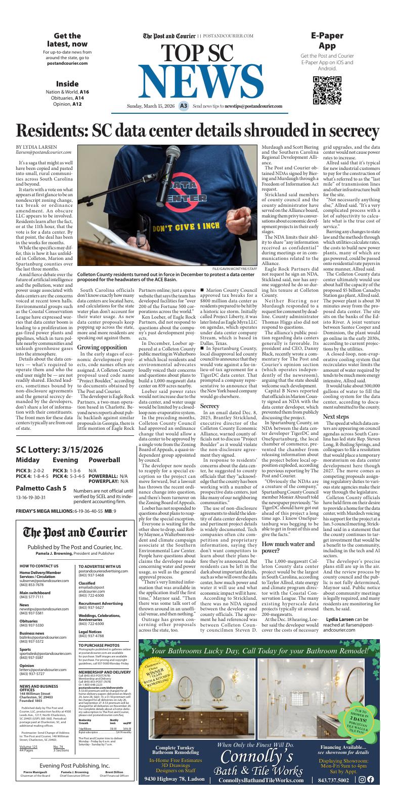 Page A3 | E‑Paper – The Post and Courier | Full Digital SC’s Top Newspaper