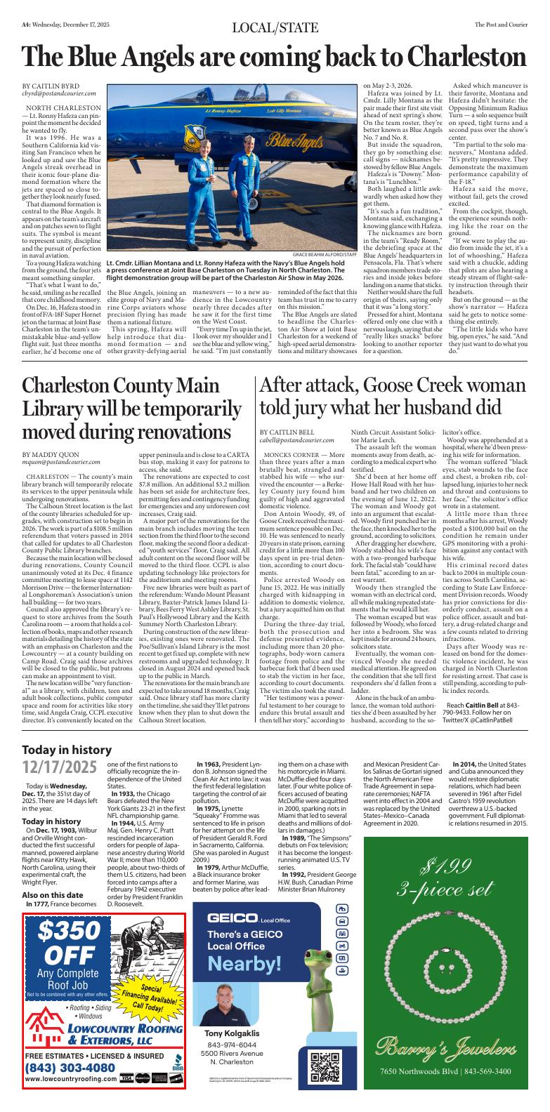 Page A4 | E‑Paper – The Post and Courier | Full Digital SC’s Top Newspaper