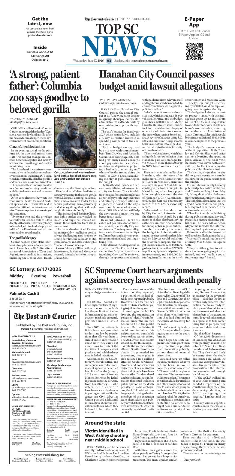 Page A3 | E‑Paper – The Post and Courier | Full Digital SC’s Top Newspaper