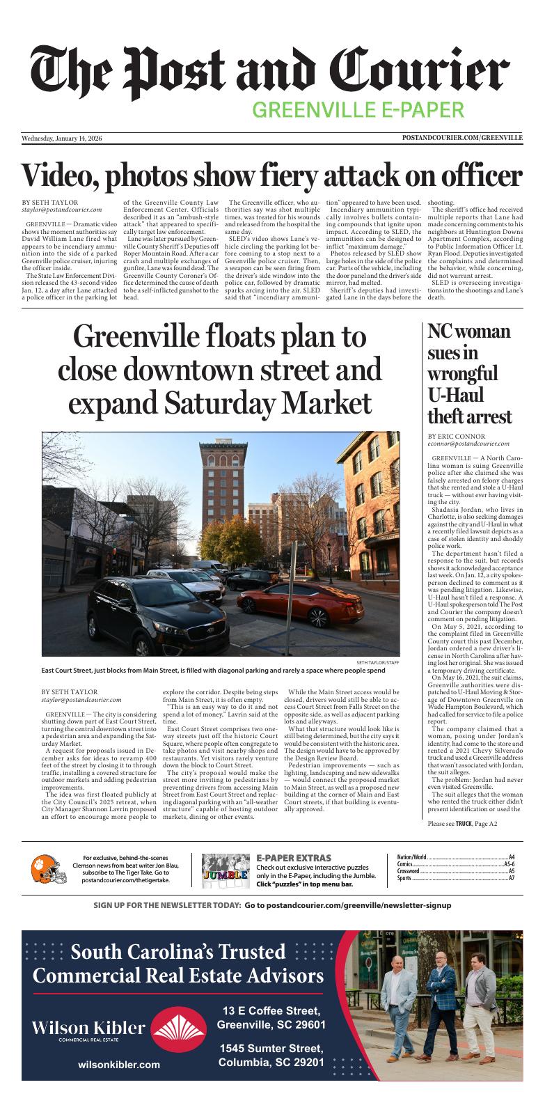 Page A1 | The Post and Courier Greenville E-Paper