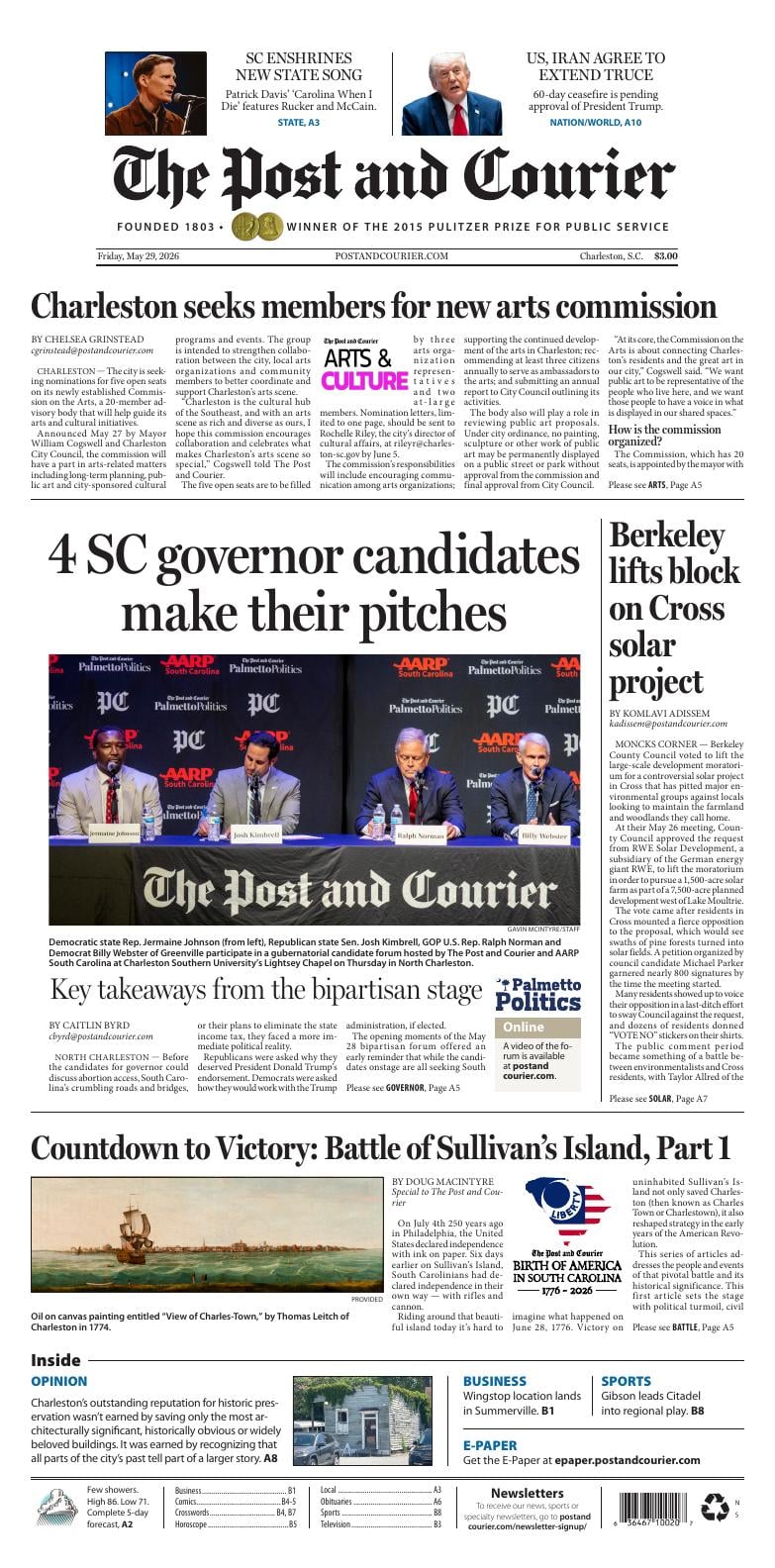 Page A1 | E‑Paper – The Post and Courier | Full Digital SC’s Top Newspaper