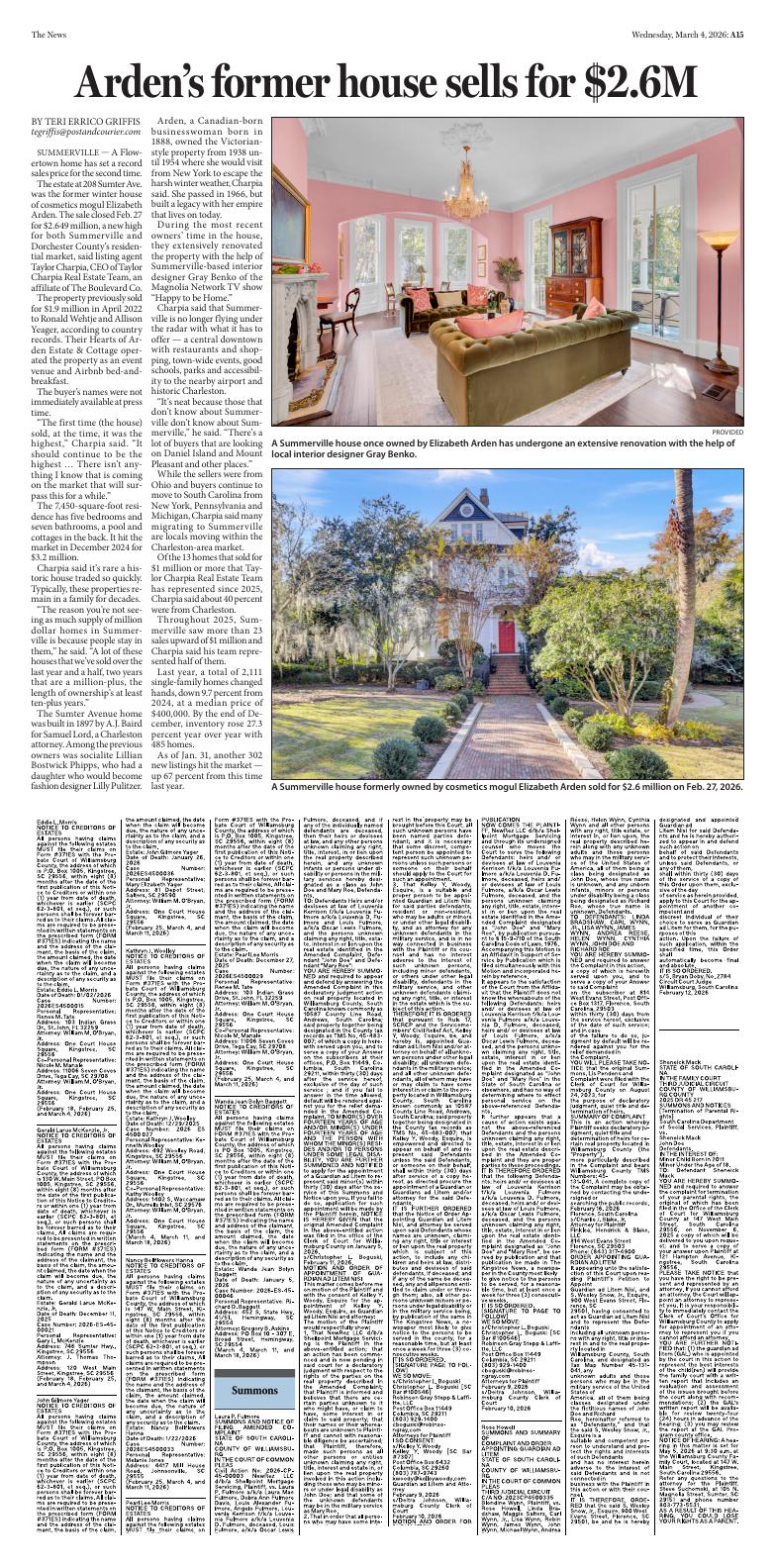 Page A15 | Kingstree News E-Paper