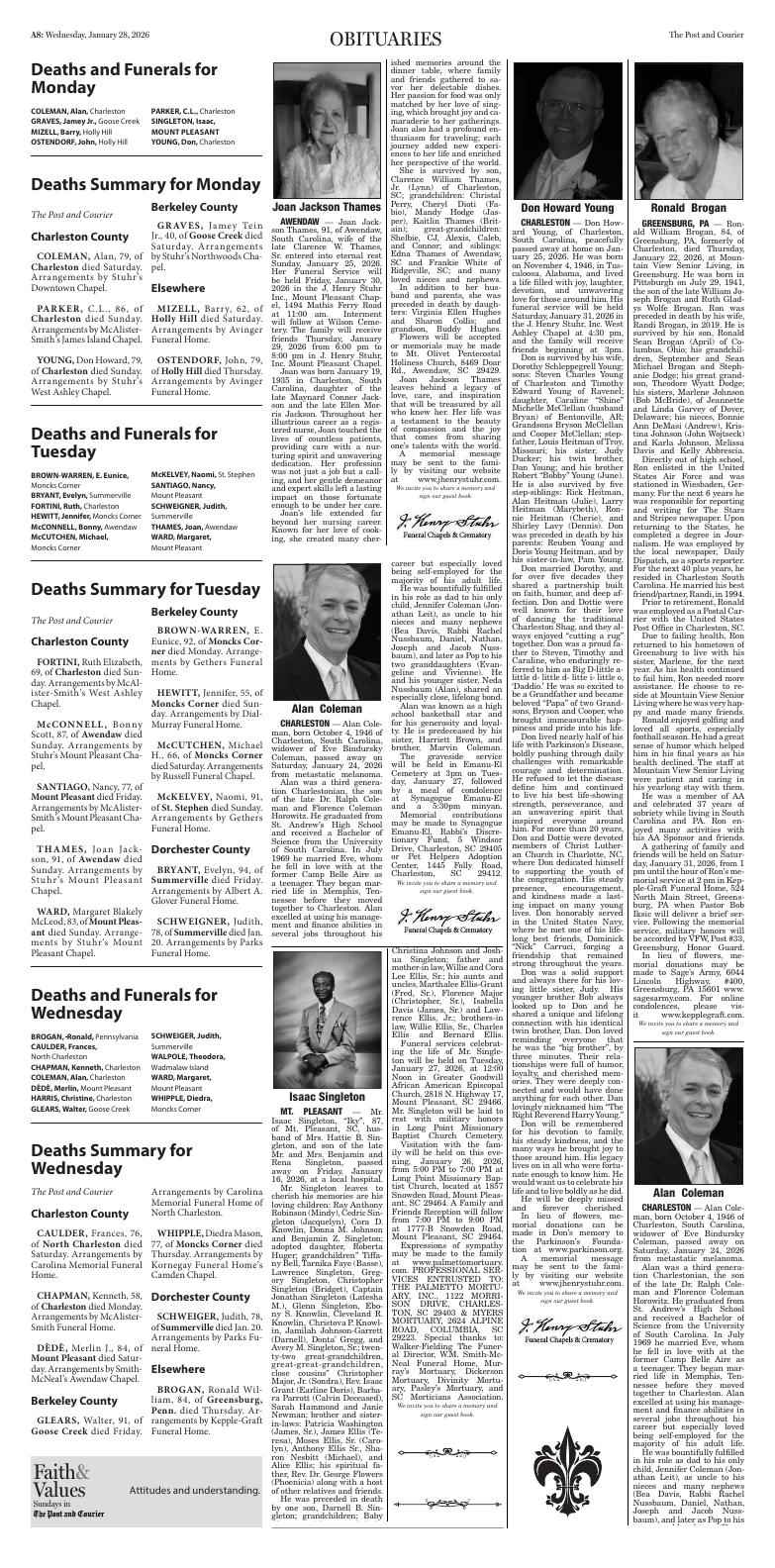 Page A8 | E‑Paper – The Post and Courier | Full Digital SC’s Top Newspaper