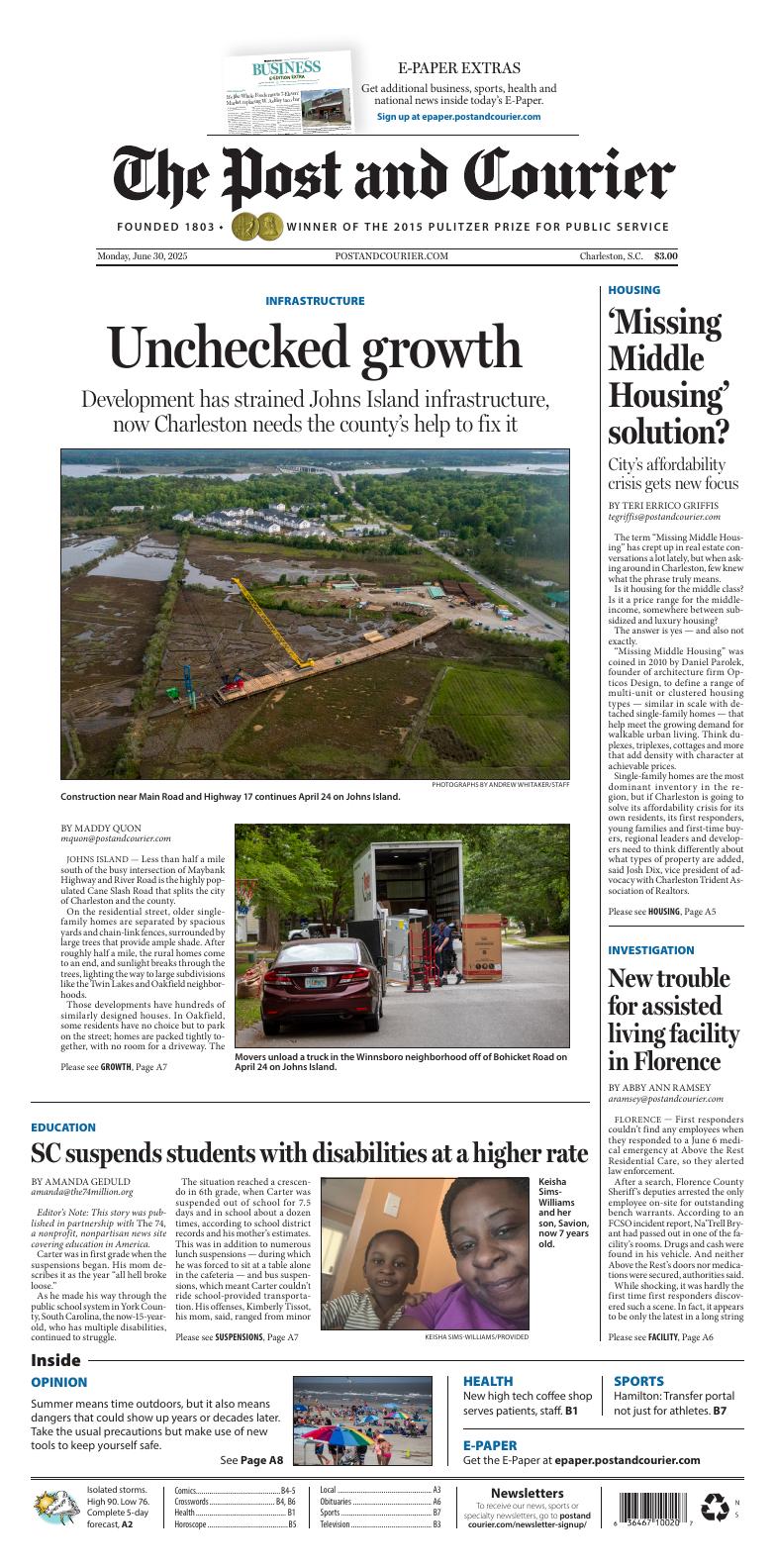 Page A1 | E‑Paper – The Post and Courier | Full Digital SC’s Top Newspaper