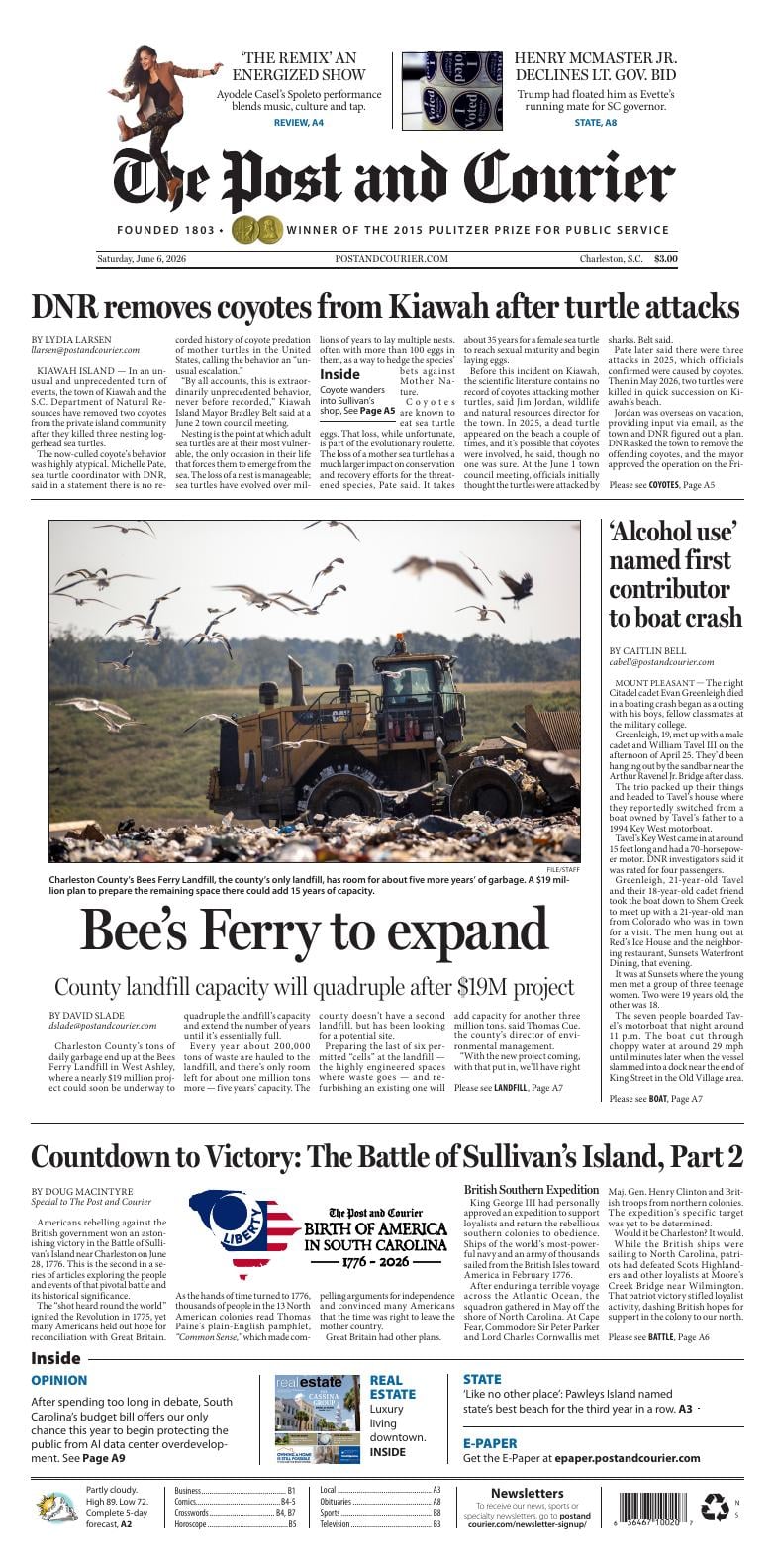 Page A1 | E‑Paper – The Post and Courier | Full Digital SC’s Top Newspaper