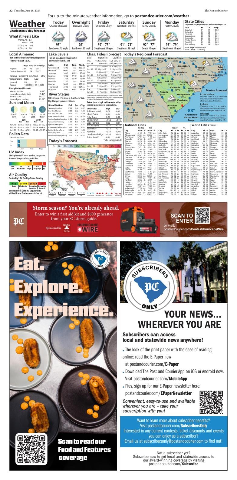 Page A2 | E‑Paper – The Post and Courier | Full Digital SC’s Top Newspaper