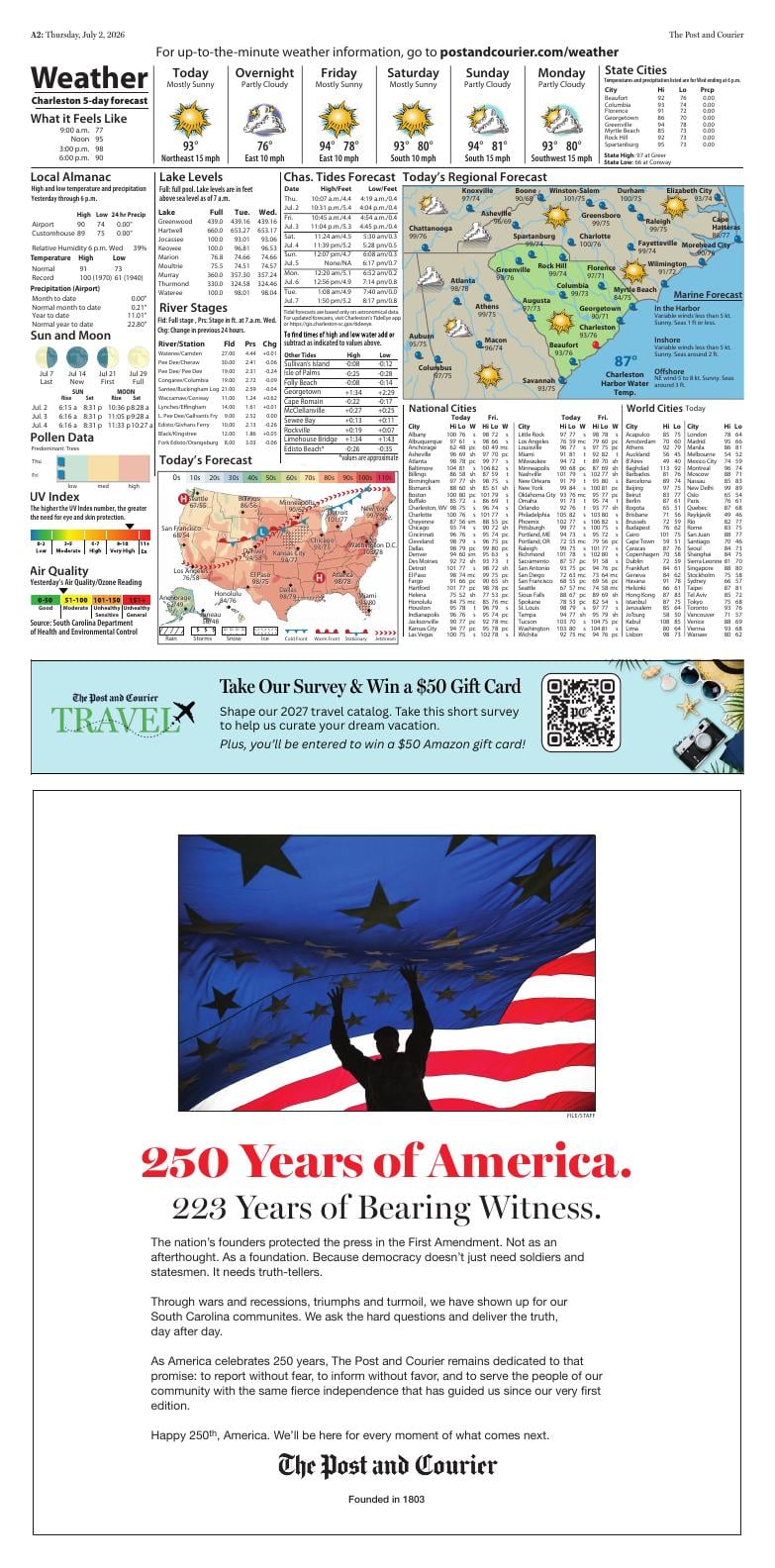 Page A2 | E‑Paper – The Post and Courier | Full Digital SC’s Top Newspaper