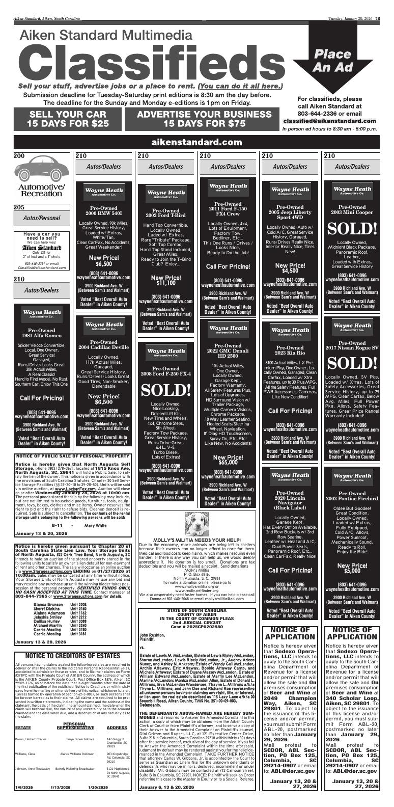 Page B7 | Aiken Standard ePaper