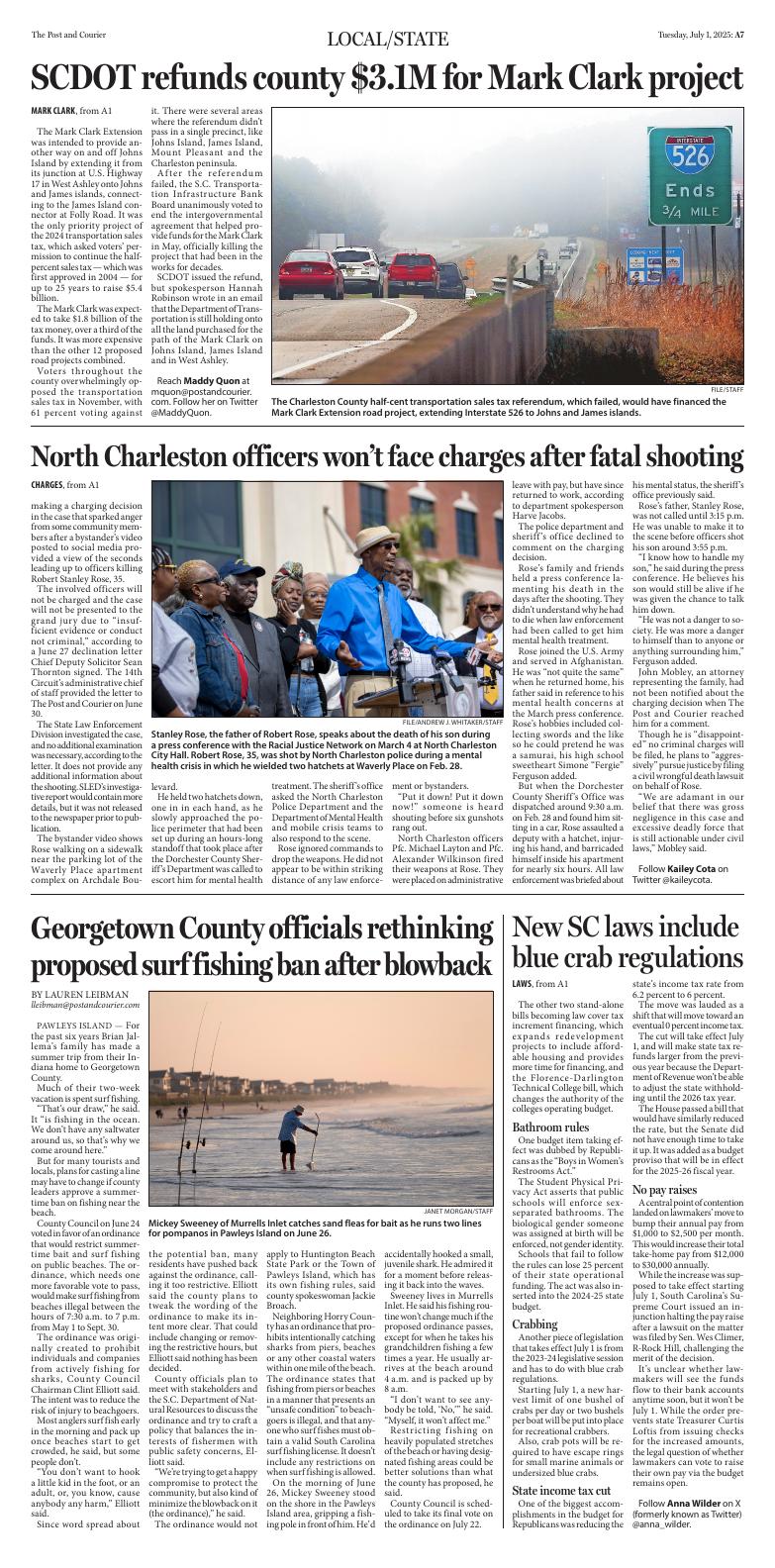 Page A7 | E‑Paper – The Post and Courier | Full Digital SC’s Top Newspaper