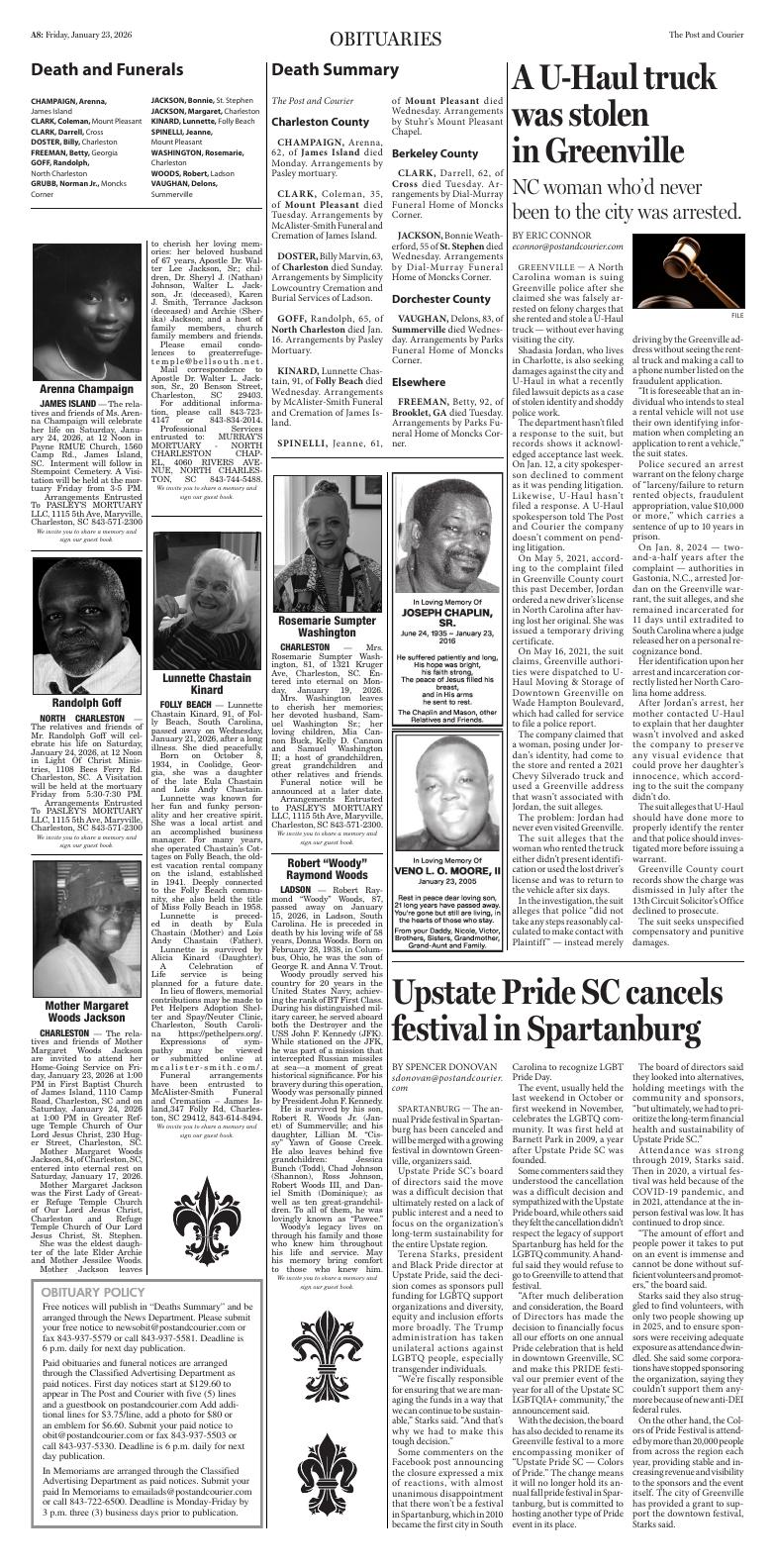 Page A8 | E‑Paper – The Post and Courier | Full Digital SC’s Top Newspaper
