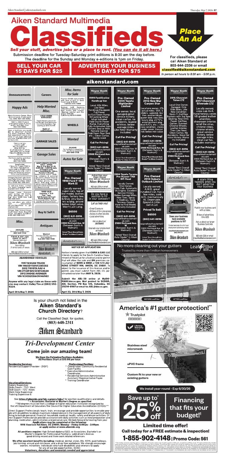 Page B7 | Aiken Standard ePaper