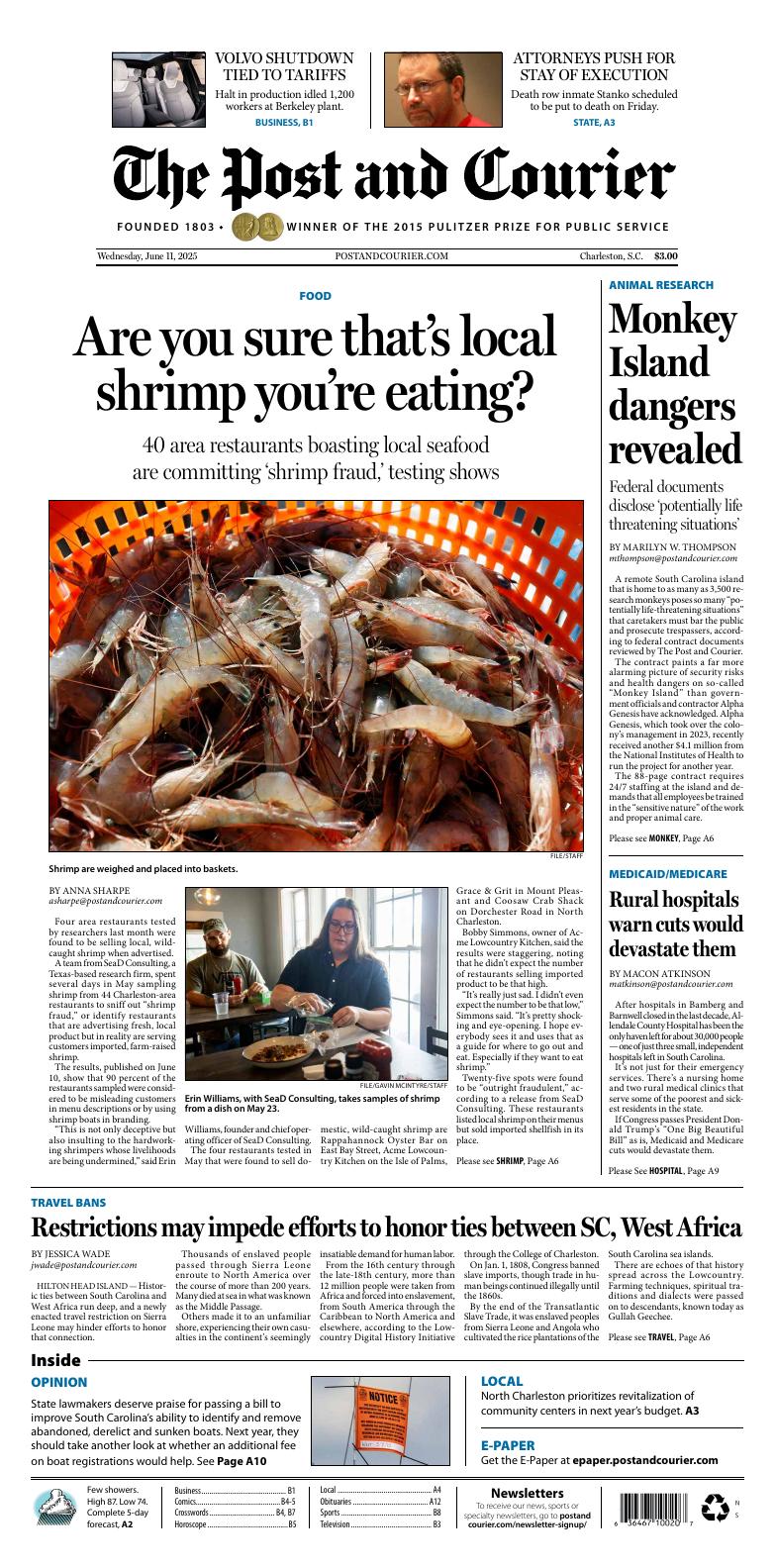 Page A1 | E‑Paper – The Post and Courier | Full Digital SC’s Top Newspaper