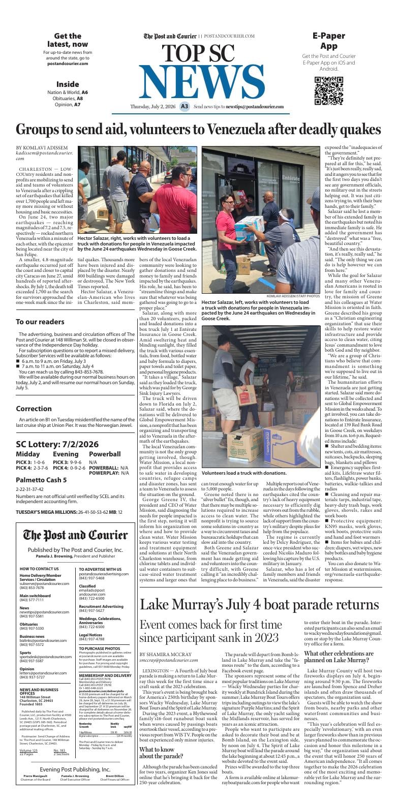 Page A3 | E‑Paper – The Post and Courier | Full Digital SC’s Top Newspaper