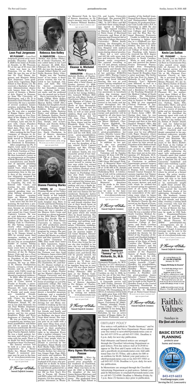 Page A13 | E‑Paper – The Post and Courier | Full Digital SC’s Top Newspaper