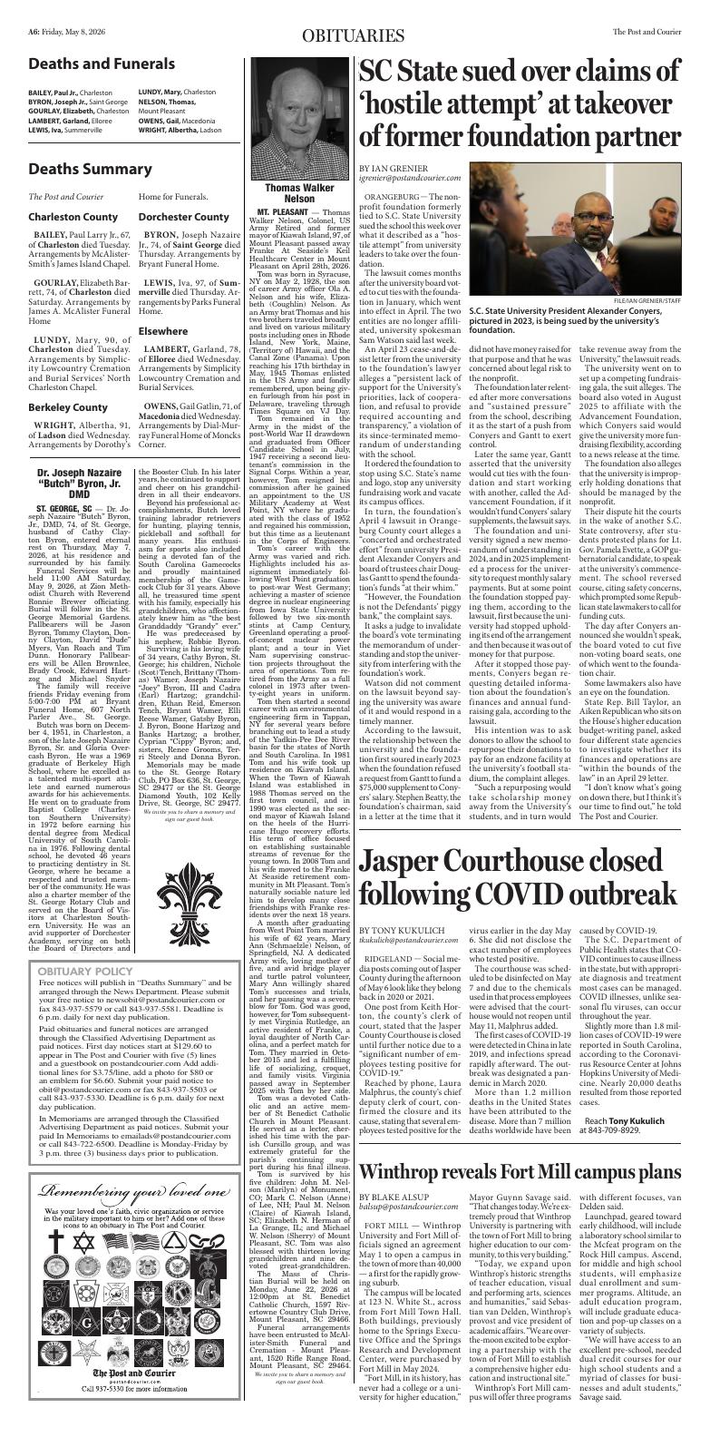 Page A6 | E‑Paper – The Post and Courier | Full Digital SC’s Top Newspaper
