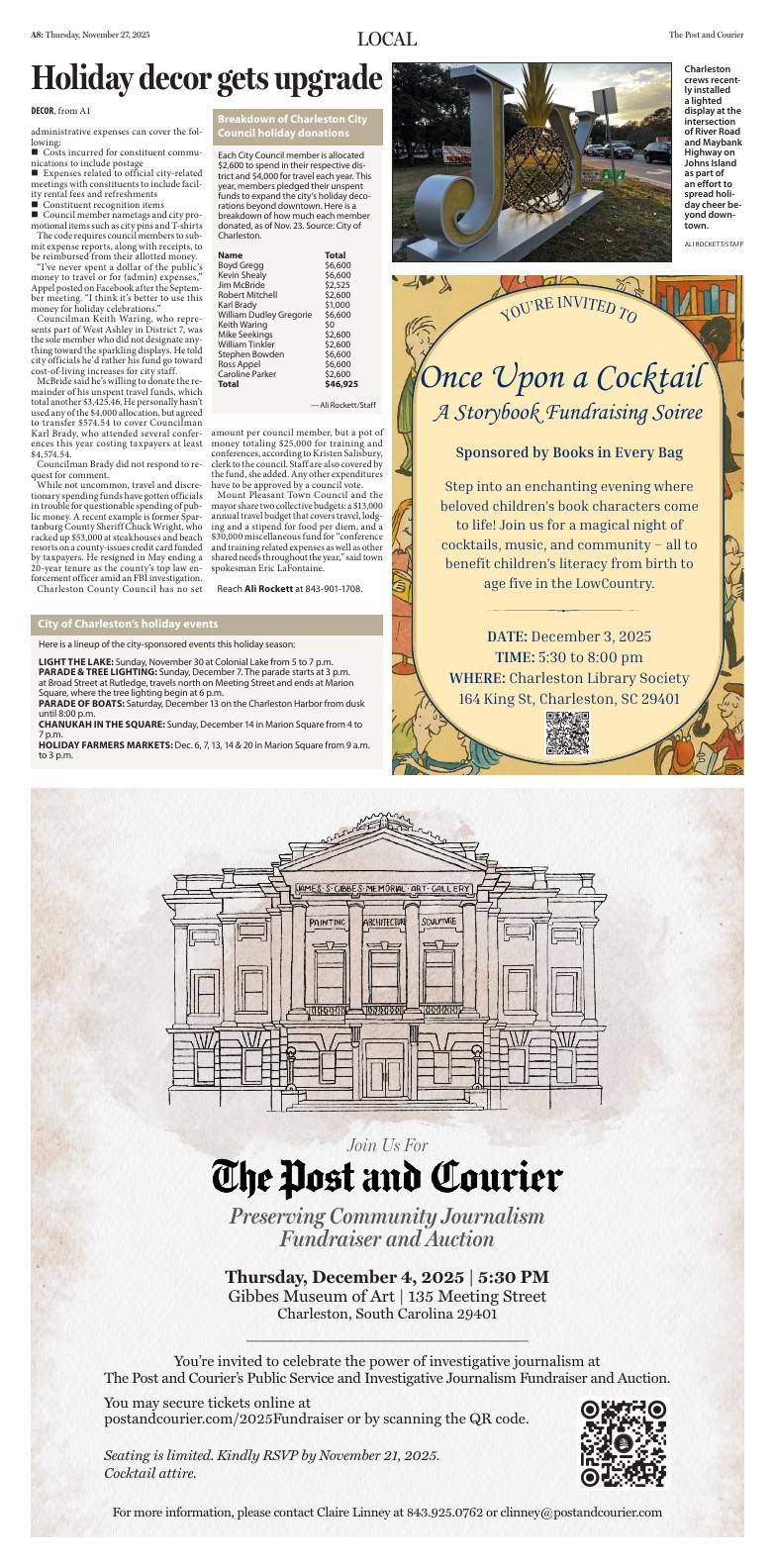 Page A8 | E‑Paper – The Post and Courier | Full Digital SC’s Top Newspaper