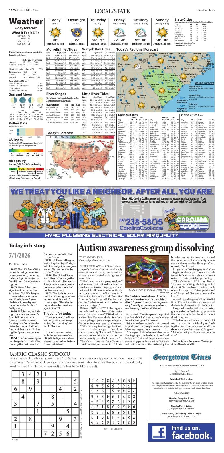 Page A2 | The Georgetown Times E-Edition or E-Paper