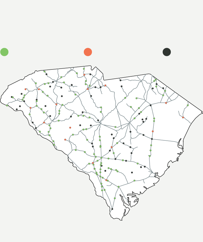 What is the history of South Carolina's round, circle towns?