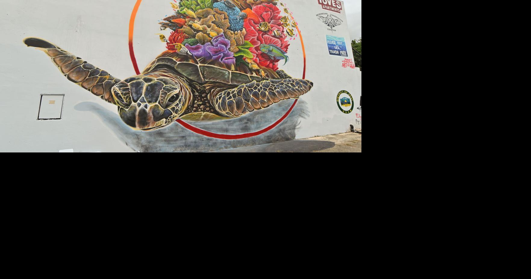 Turtle mural graces Agat building | Local News | postguam.com