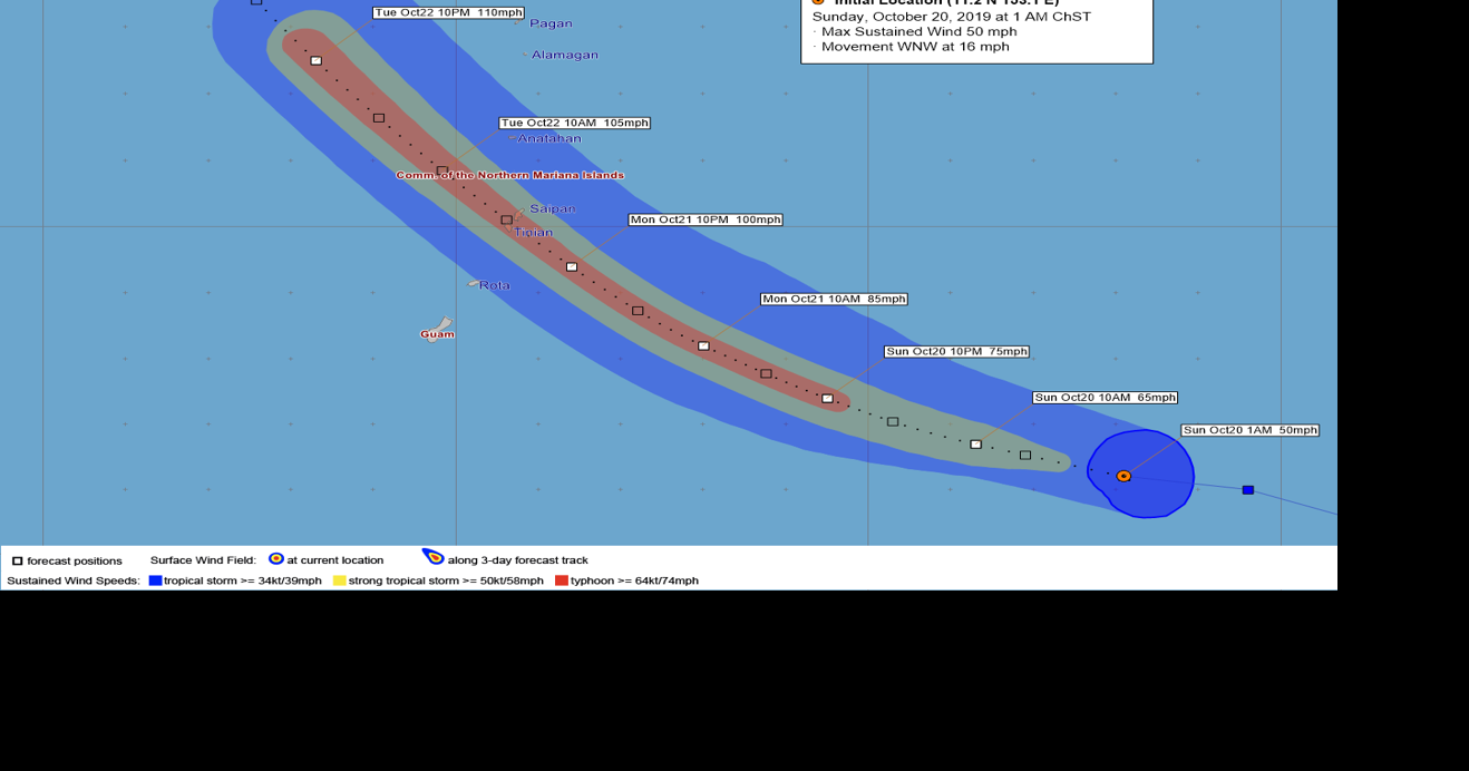 Tropical storm watch remains in effect for Guam, typhoon watch for Rota ...