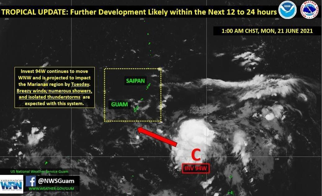 Weather system continues to move towards Guam, could intensify in the ...