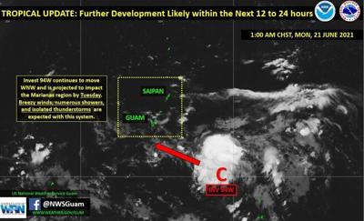 Weather system continues to move towards Guam, could intensify in the ...