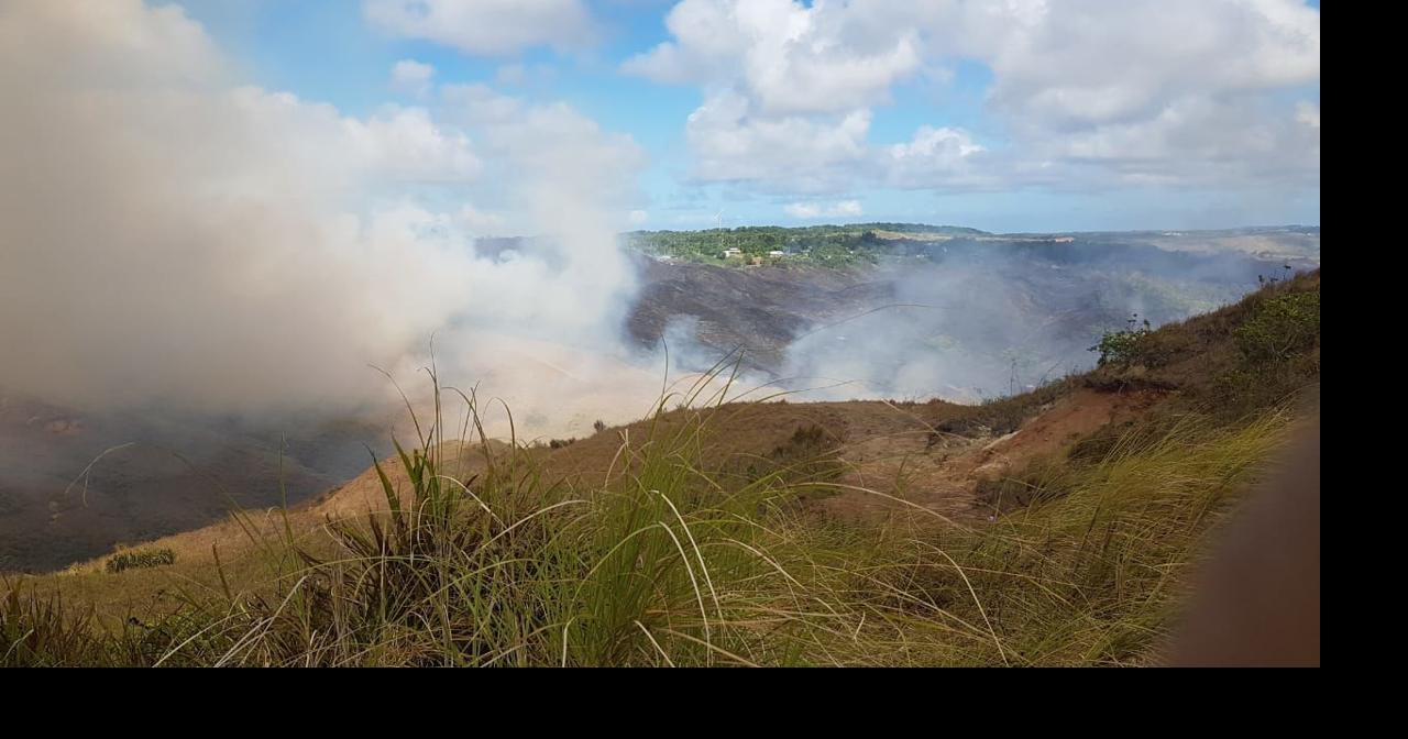 GFD, Forestry firefighters battle grassfire in Santa Rita,Hågat | Local ...