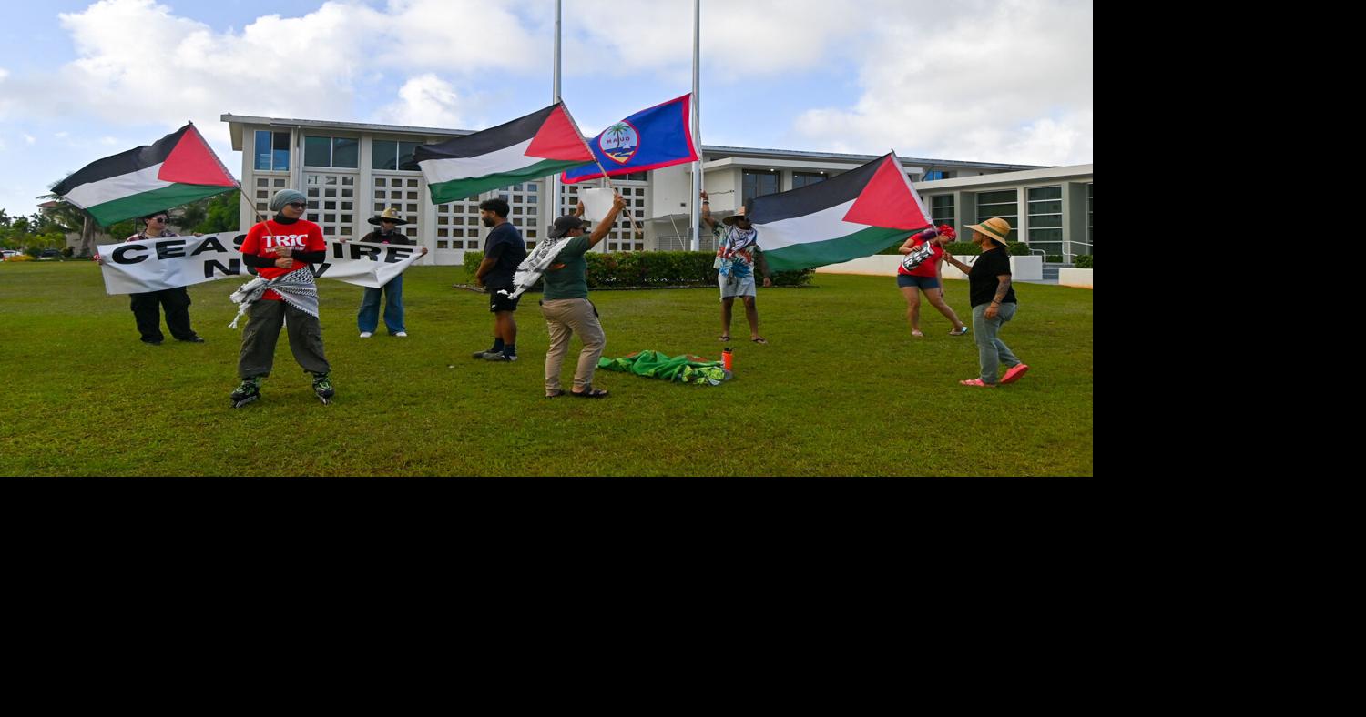 Palestine protest outside Guam Congress Building | Local News ...