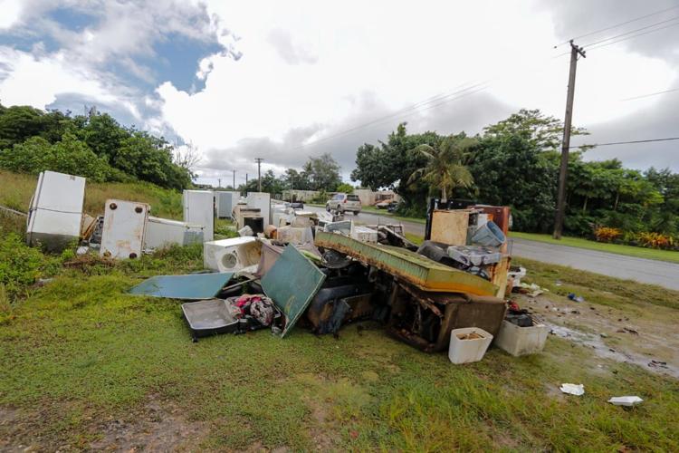 Discarded waste blights stretch of Wusstig Road in Dededo | Local News ...