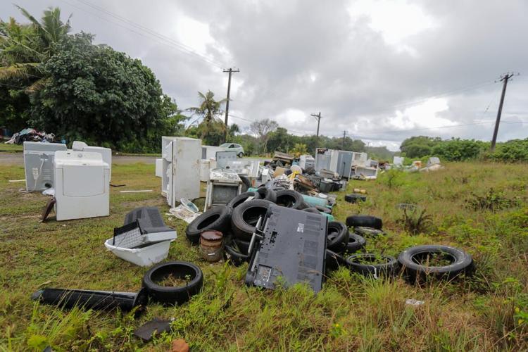 Discarded waste blights stretch of Wusstig Road in Dededo | Local News ...