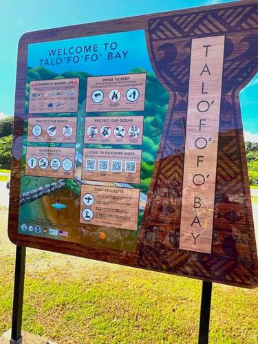 New Talo’fo’fo’ Bay sign displayed for resident, tourist safety | Local ...