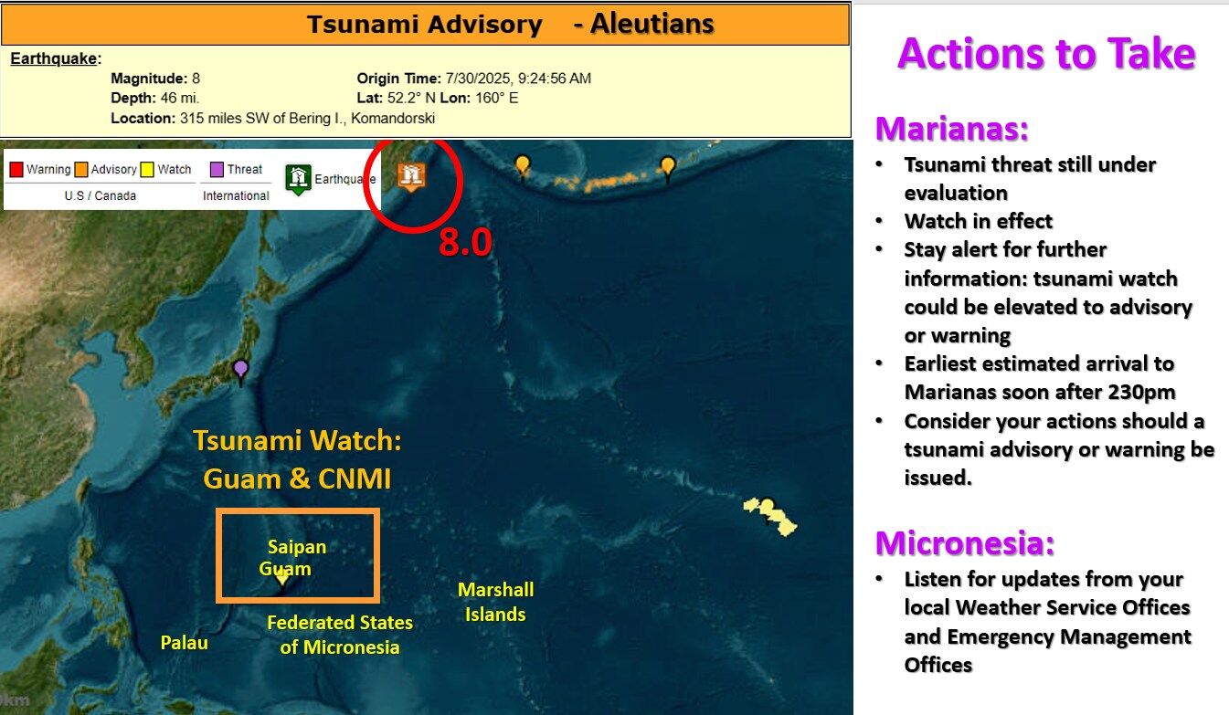 GHS: Tsunami 'is a threat to Guam' Wednesday afternoon | Local News ...