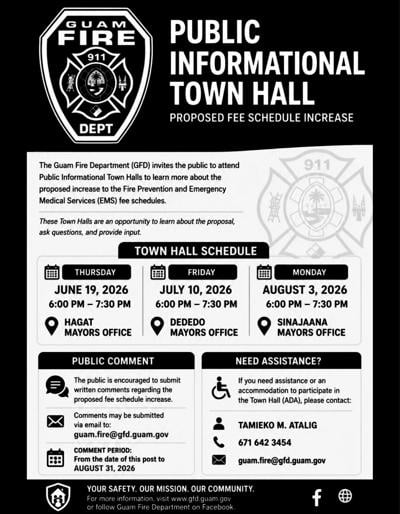 GFD Town Hall - Fee Schedule Increase | Notices | postguam.com